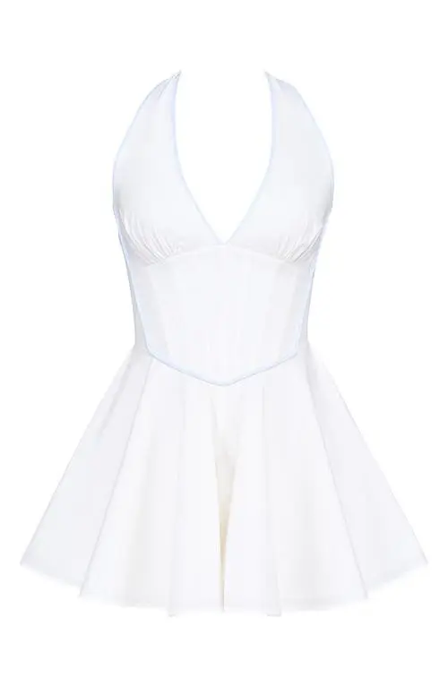 House Of Cb Eleanor Halter Romper - Cloud Dancer