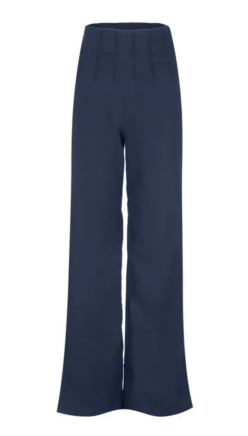 PRIME OF LIME Alison Wide-leg Pants - Navy