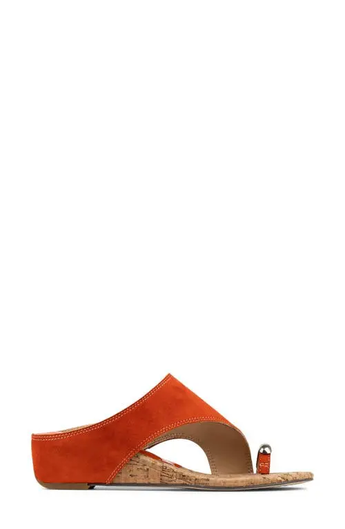 DONALD PLINER Vesna Toe Loop Wedge Sandal - Persimmon