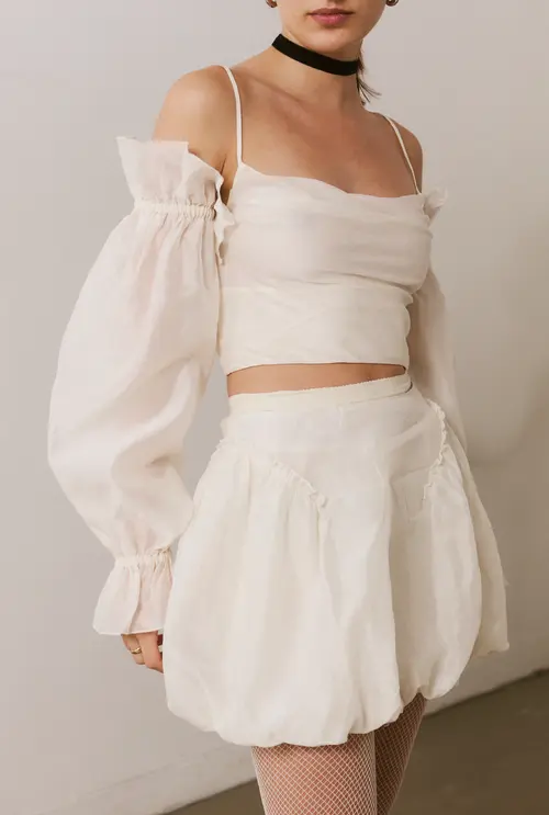 SAEMDI Bubble Mini Skirt