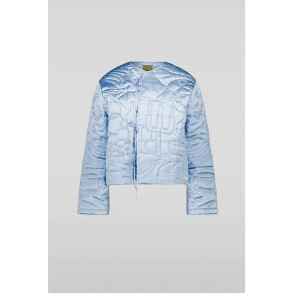 SAEMDI Padded Embroidered Jacket - Light Blue