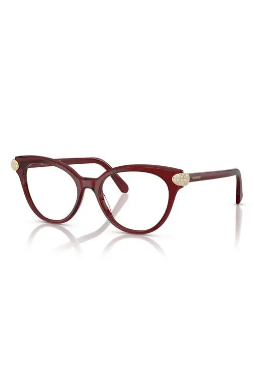 SWAROVSKI 51mm Phantos Optical Glasses - Tranparent Burgundy/ Demo Lens