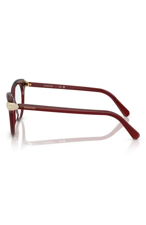 SWAROVSKI 51mm Phantos Optical Glasses - Tranparent Burgundy/ Demo Lens