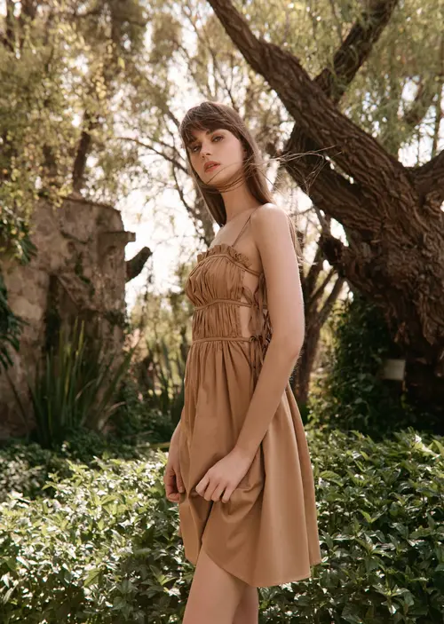 PRIME OF LIME Ines Midi Dress - Brown