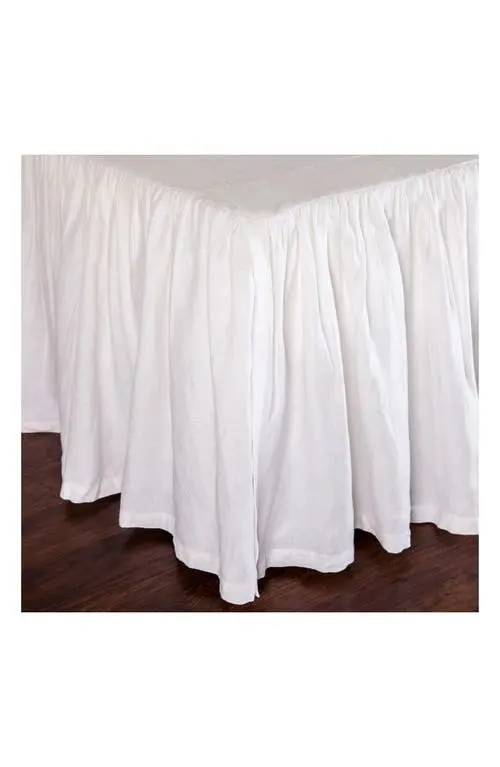 POM POM AT HOME Gathered Linen Bedskirt - White