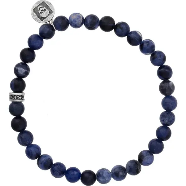 John Varvatos Artisan Lapis Sterling Silver Skull Bracelet - Lapis/ Silver