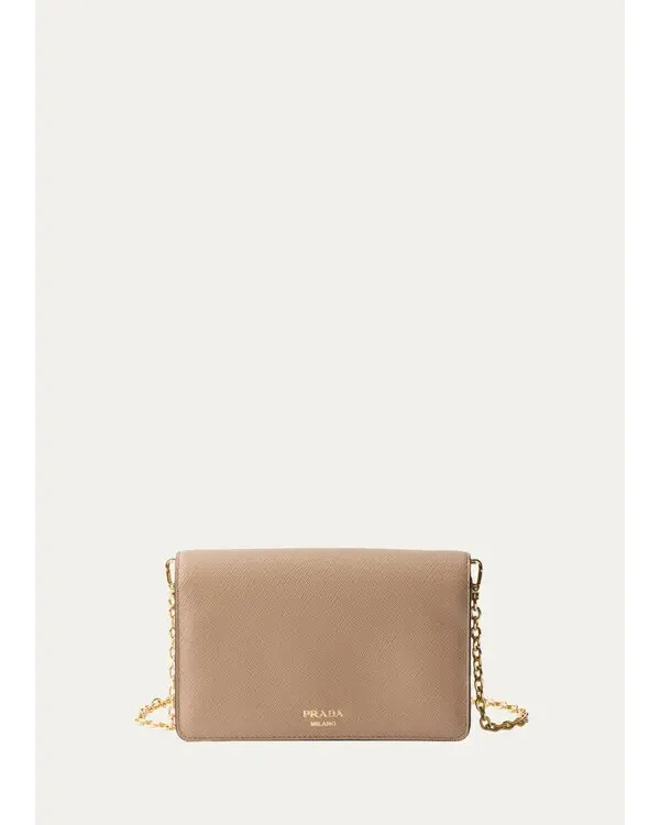 Prada Saffiano Leather Shoulder Bag - Camel