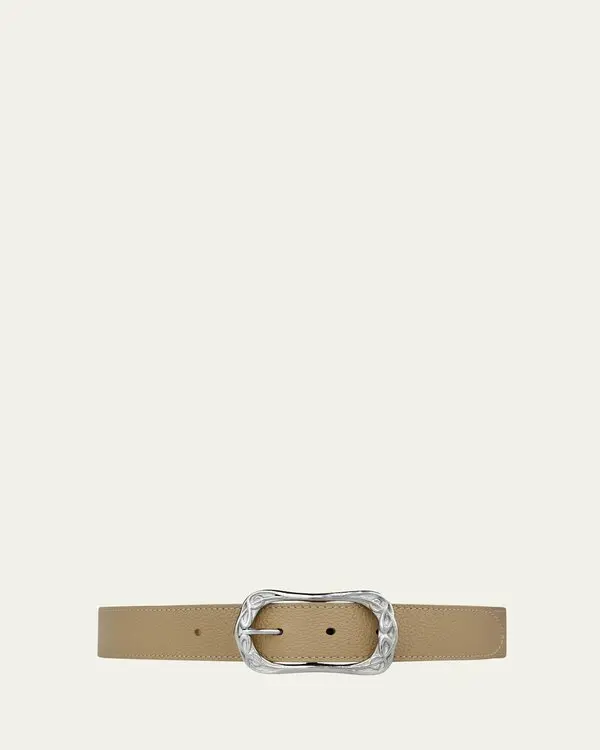 VAINCOURT PARIS La Voluptueuse Buckle Leather Belt - Sand