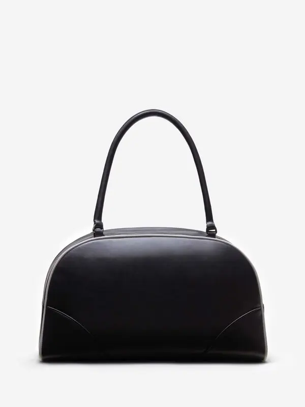 REFORMATION Arianna Leather Bowling Bag - Black
