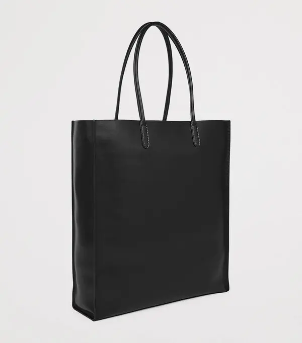 Smythson Leather Kingly Tote Bag - Black