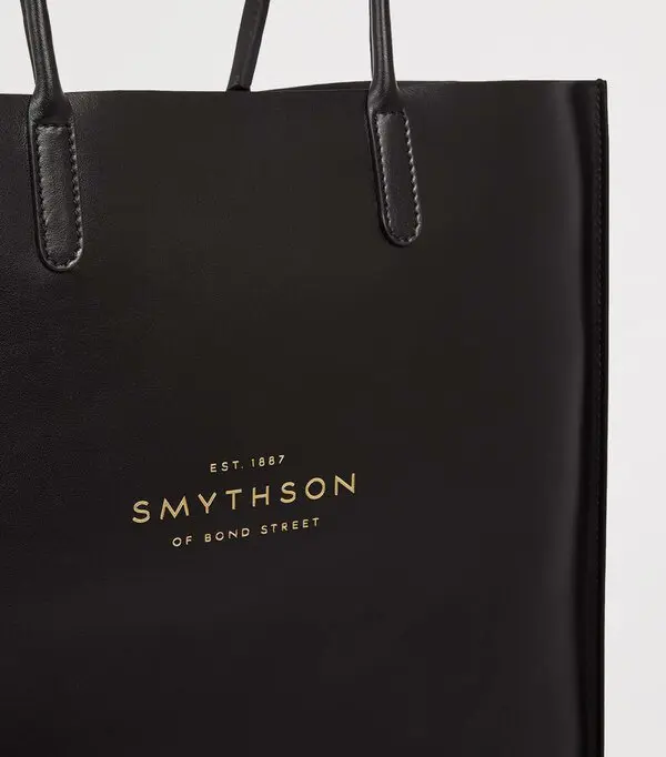 Smythson Leather Kingly Tote Bag - Black