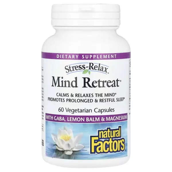 NATURAL FACTORS Stress Relax Mind Retreat 60 Capsules - One-color