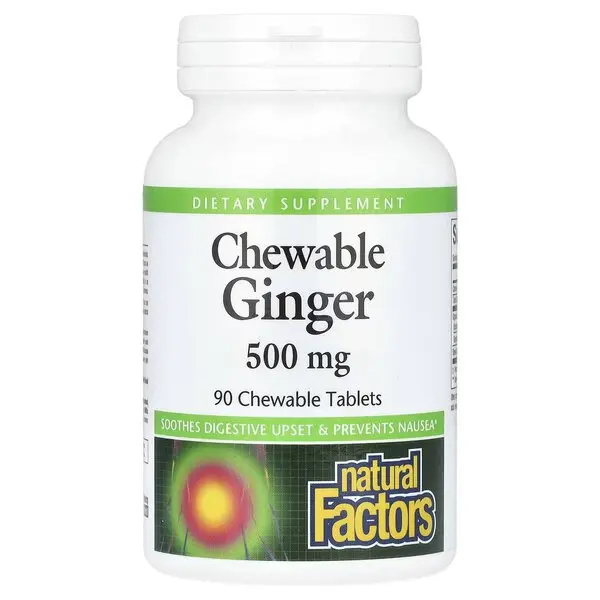 NATURAL FACTORS Chewable Ginger 90 Tablets - One-color