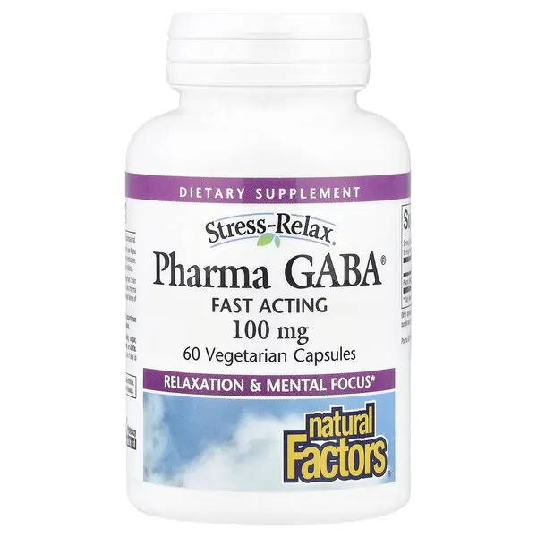 NATURAL FACTORS Pharma Gaba 100mg 60 Capsules - One-color