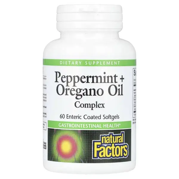 NATURAL FACTORS Peppermint & Oregano Oil 60 Softgels - One-color