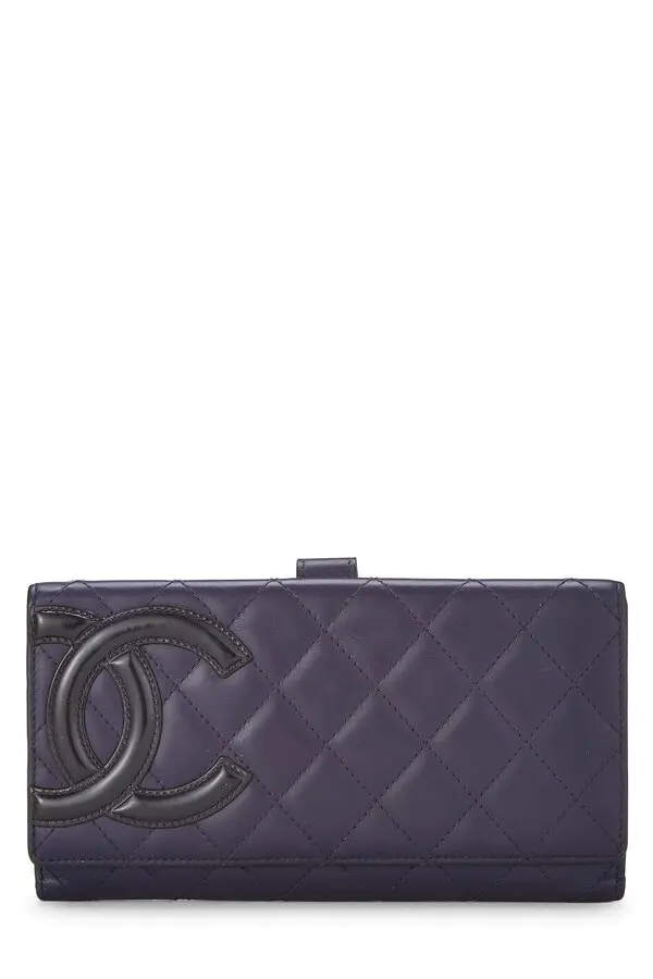 Chanel Quilted Calfskin Cambon Wallet - Purple