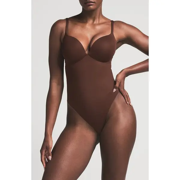 SKIMS Ultimate Body Push-up Thong Bodysuit - Cocoa