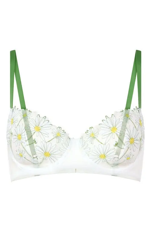 HUIT Dance Des Fleurs Embroidered Mesh Underwire Bra