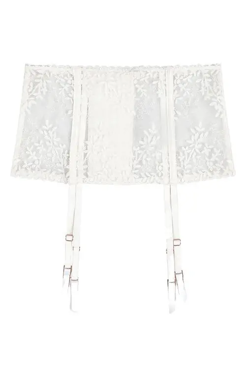 HUIT Amoureuse Lace Garter Belt - White