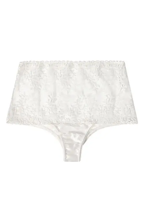HUIT Amoureuse High Waist Embroidered Lace Briefs - White