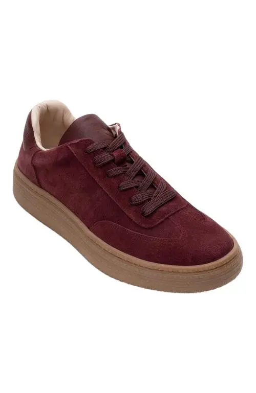 FOREVER & ALWAYS SHOES Fyore Leather Sneakers - Burgundy Suede Leather