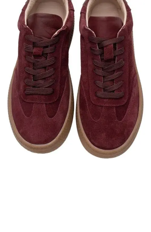 FOREVER & ALWAYS SHOES Fyore Leather Sneakers - Burgundy Suede Leather