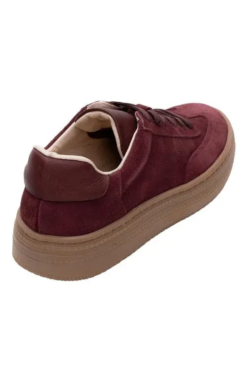 FOREVER & ALWAYS SHOES Fyore Leather Sneakers - Burgundy Suede Leather