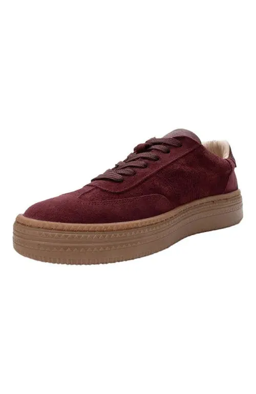 FOREVER & ALWAYS SHOES Fyore Leather Sneakers - Burgundy Suede Leather