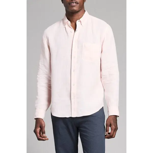 Billy Reid Tuscumbia Linen Button-down Shirt - Blush