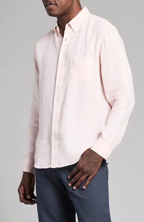Billy Reid Tuscumbia Linen Button-down Shirt - Blush