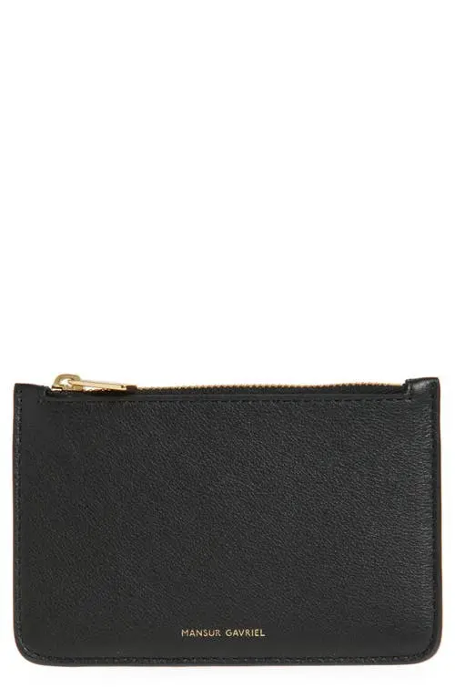 MANSUR GAVRIEL Leather Zip Card Holder - Black