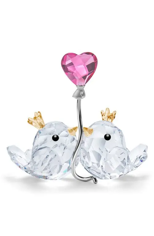 SWAROVSKI Love Birds Heart Crystal Figurine - Pink