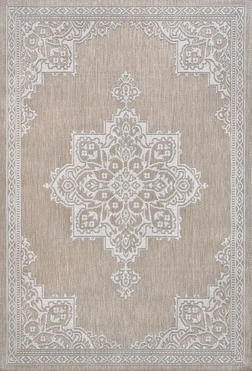 JONATHAN Y Arden Vintage Casual Medallion Indoor/outdoor Area Rug - Beige/cream