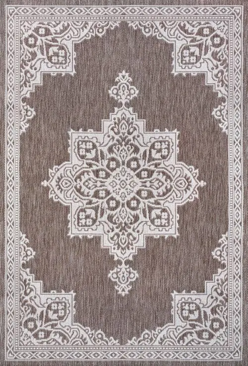 JONATHAN Y Arden Vintage Casual Medallion Indoor/outdoor Area Rug - Light Brown/cream