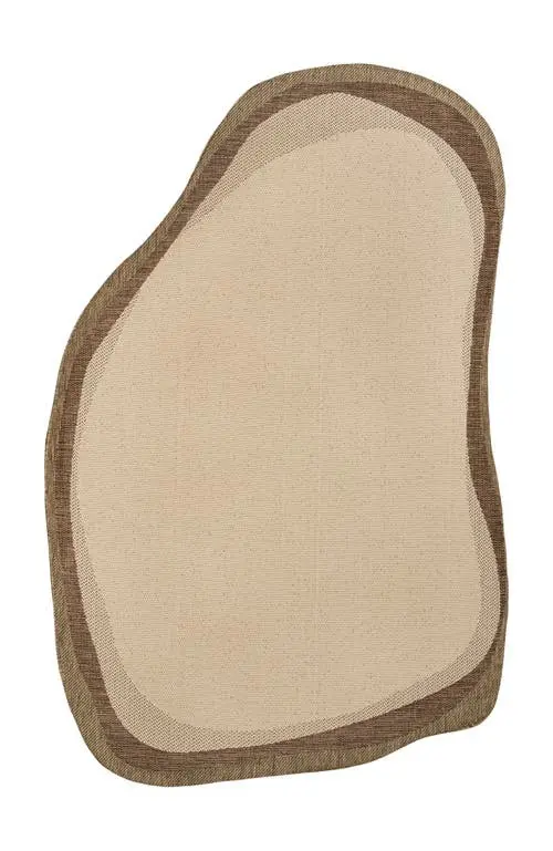 JONATHAN Y Wyatt Modern Rustic Abstract Indoor/outdoor Shaped Area Rug - Beige/brown