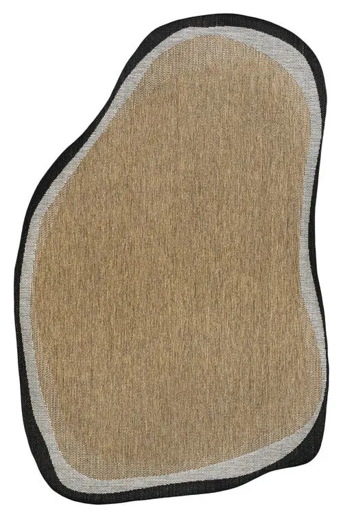 JONATHAN Y Wyatt Modern Rustic Abstract Indoor/outdoor Shaped Area Rug - Brown/black