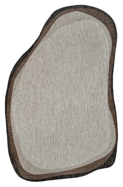 JONATHAN Y Wyatt Modern Rustic Abstract Indoor/outdoor Shaped Area Rug - Gray/black