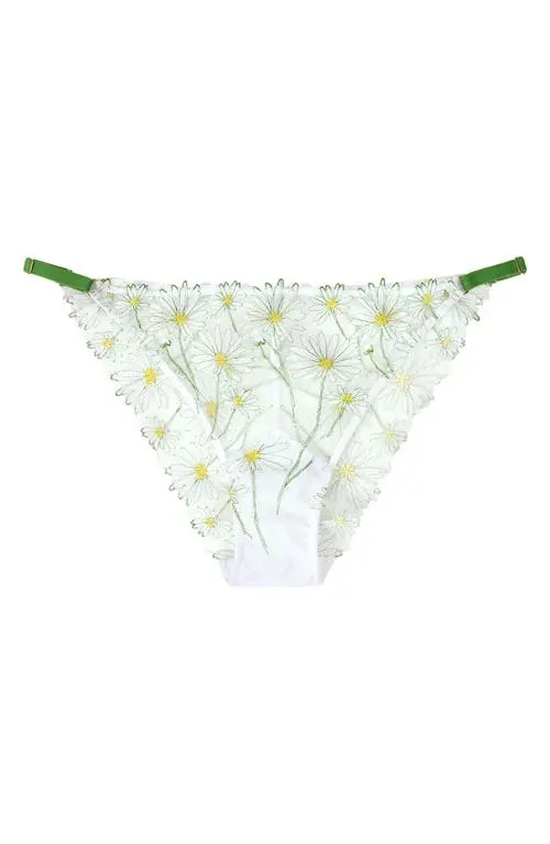 HUIT Dance Des Fleurs Embroidered Lace Bikini Bottom - Floral Green