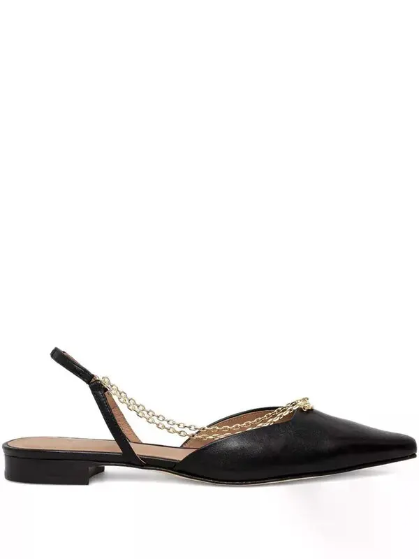 BOSS Charlize Chain-embellished Slingback Flats