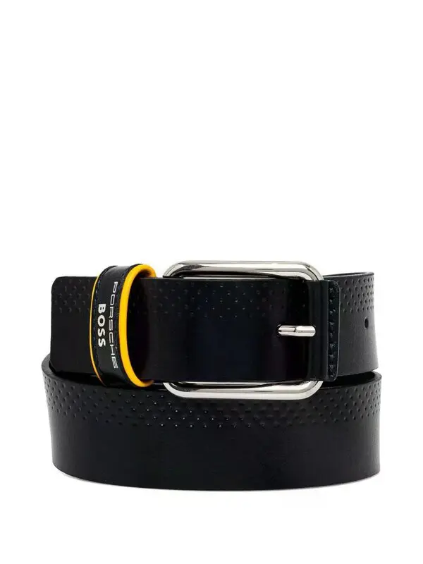 BOSS Perforated Leather Belt - Black