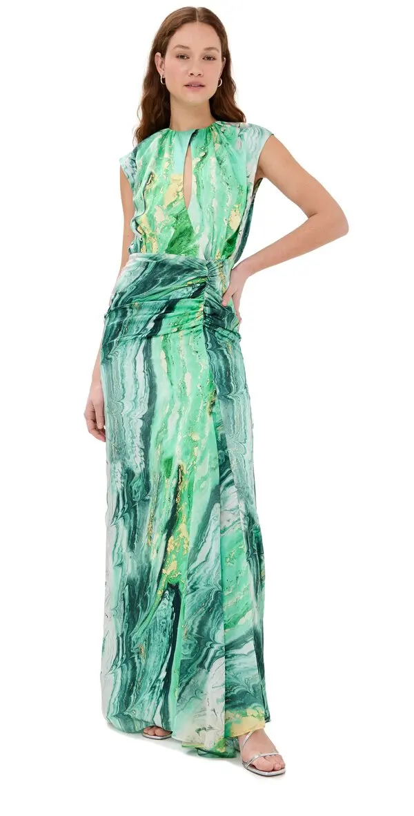 what to wear with lime green dress Keep It Up Dress: White/Blue Floral main image 0