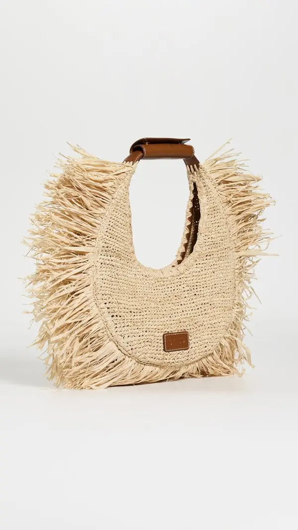 Staud Moon Raffia Tote Bag