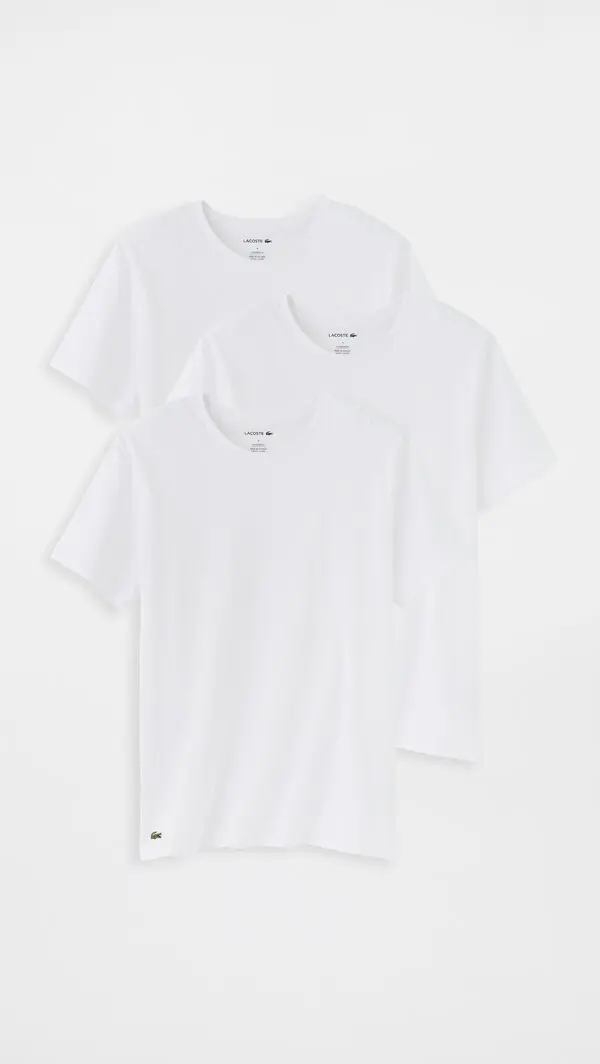 Lacoste Cotton Undershirt Crew Tee 3 Pack