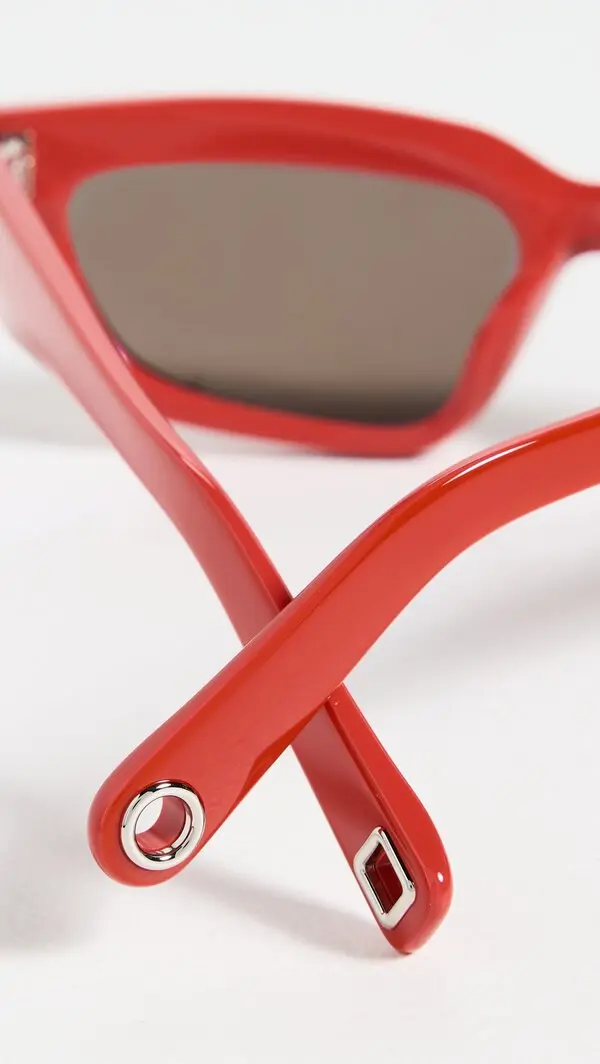 JACQUEMUS Salon Sunglasses in Red, Silver, & Grey Jacquemus Salon Cateye Sunglasses In Red/Silver/Grey - 30  main image 3