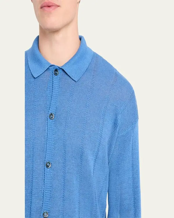 Bergdorf Goodman Cashmere Tonal Stripe Cardigan