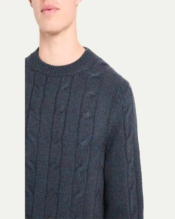 Bergdorf Goodman Cashmere Cable Crewneck Sweater