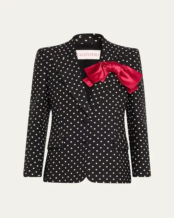 Valentino Garavani Polka Dot Blazer With Bow