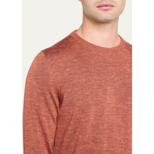 Kiton Cashmere And Linen Crewneck Sweater - Red