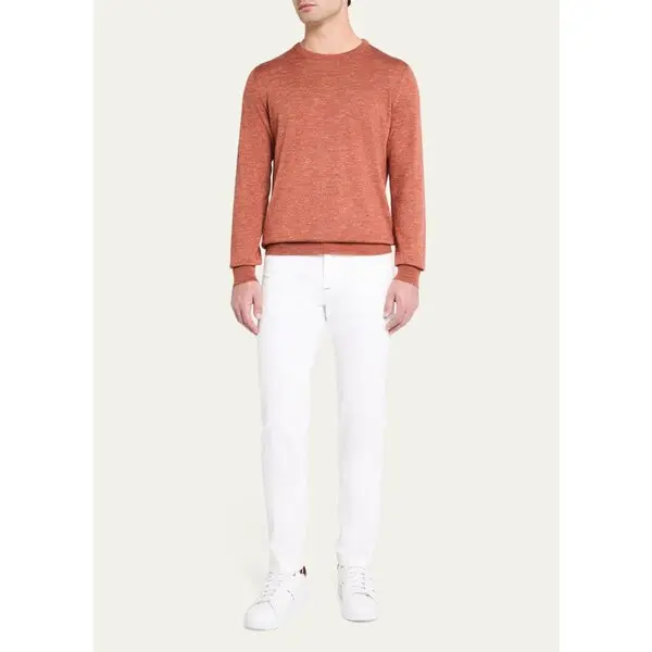 Kiton Cashmere And Linen Crewneck Sweater - Red