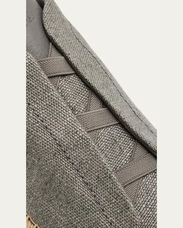 Zegna Linen-blend Triple Stitch Espadrilles - Medium Grey